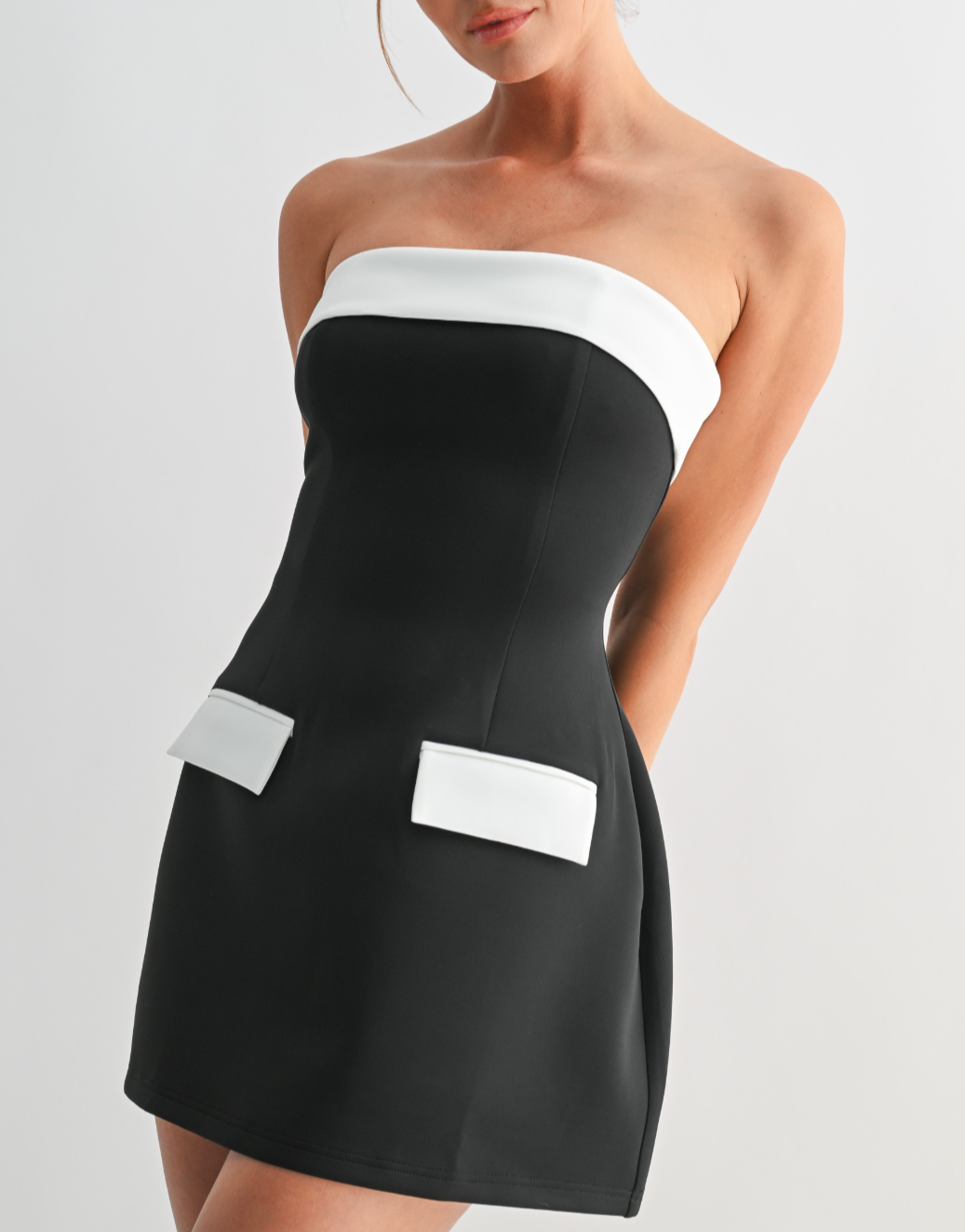 Monaco Contrast Mini Dress – Azure & Lavender
